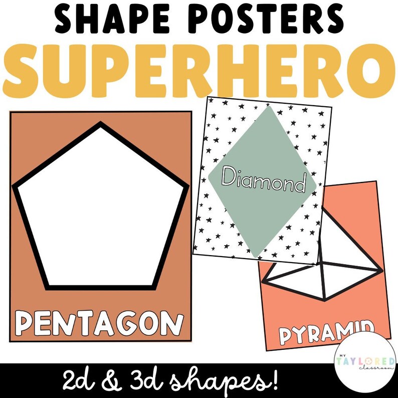 Superhero-shape Posters | Superhero Classroom Decor - Etsy