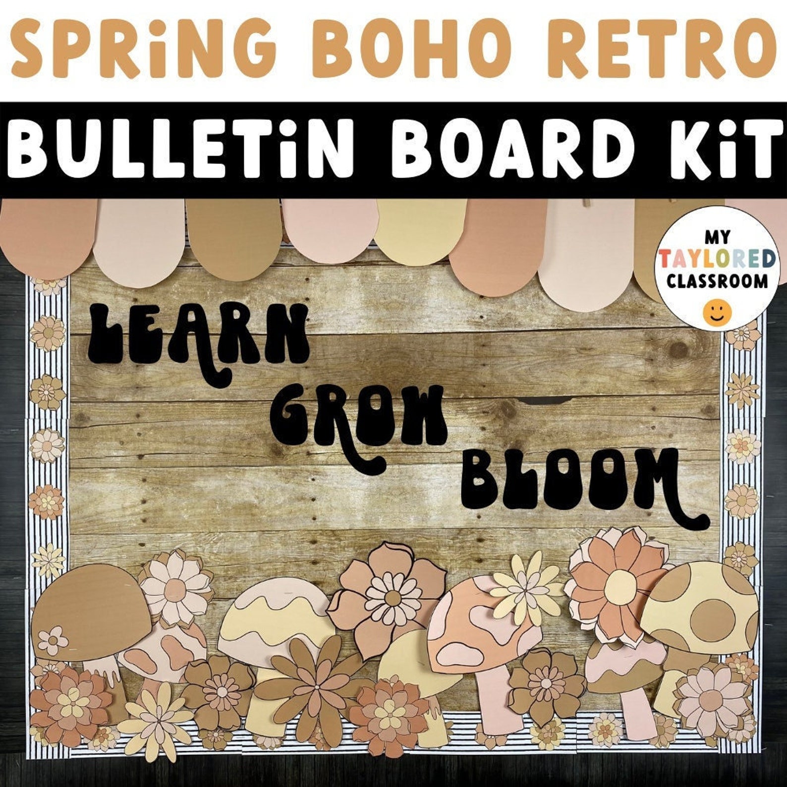 Spring Boho Retro Bulletin Board - Etsy