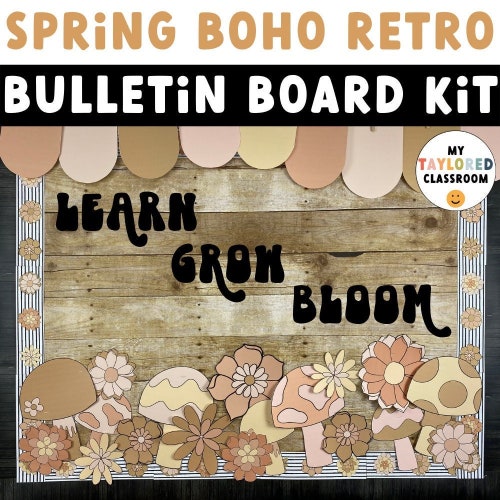 Spring Boho Retro Bulletin Board - Etsy