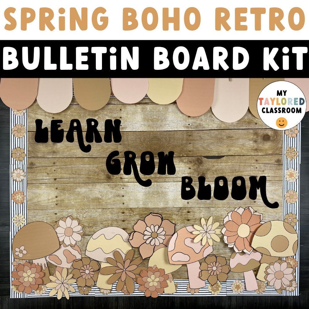 Spring Boho Retro Bulletin Board - Etsy