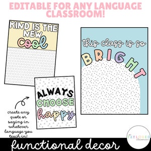 Pastel Rainbow Classroom Posters | EDITABLE | Pastel Classroom Decor - Etsy