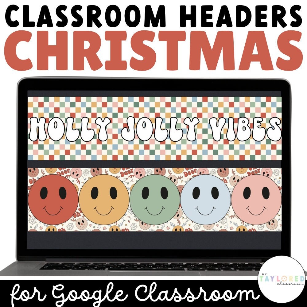 Christmas Retro Groovy Google Classroom Headers | Christmas Classroom ...