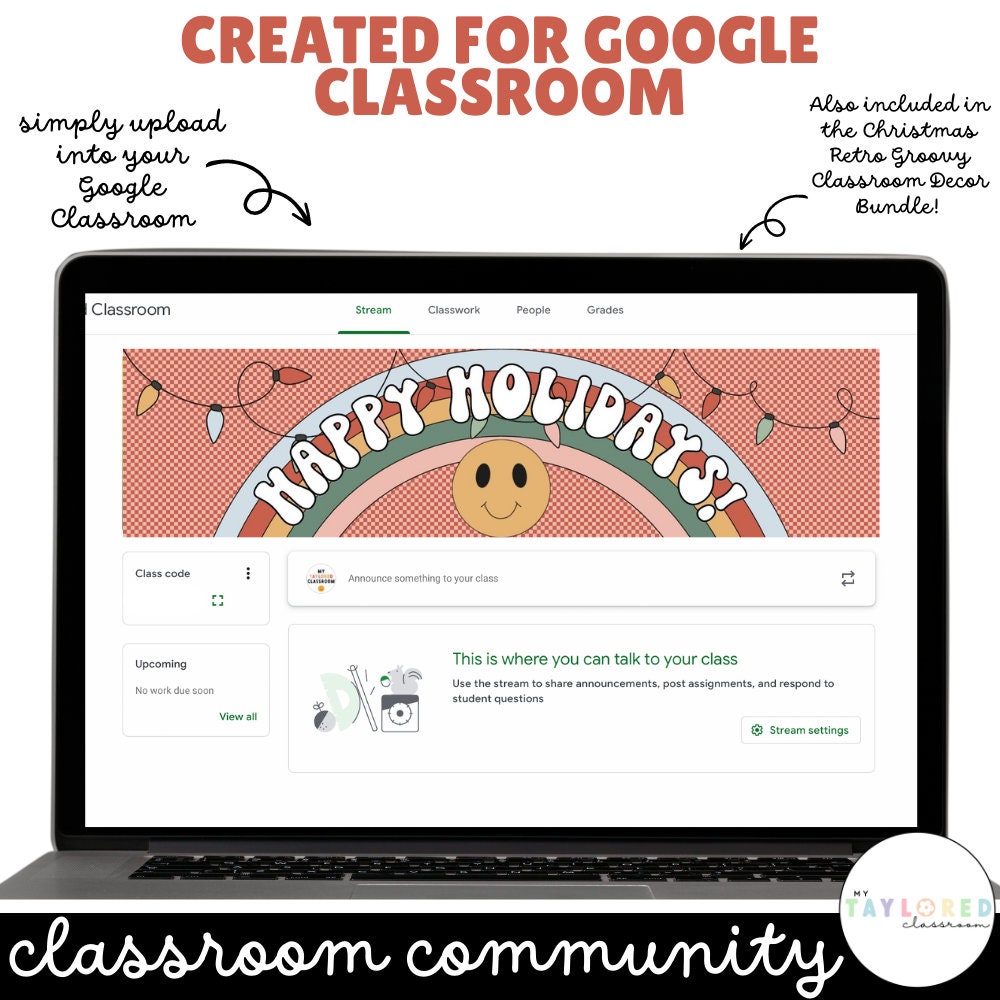 Christmas Retro Groovy Google Classroom Headers | Christmas Classroom ...