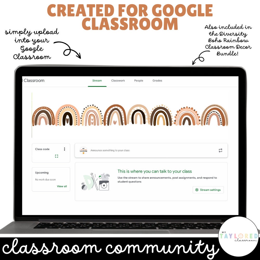 Diversity Boho Rainbow Google Classroom Headers Classroom - Etsy
