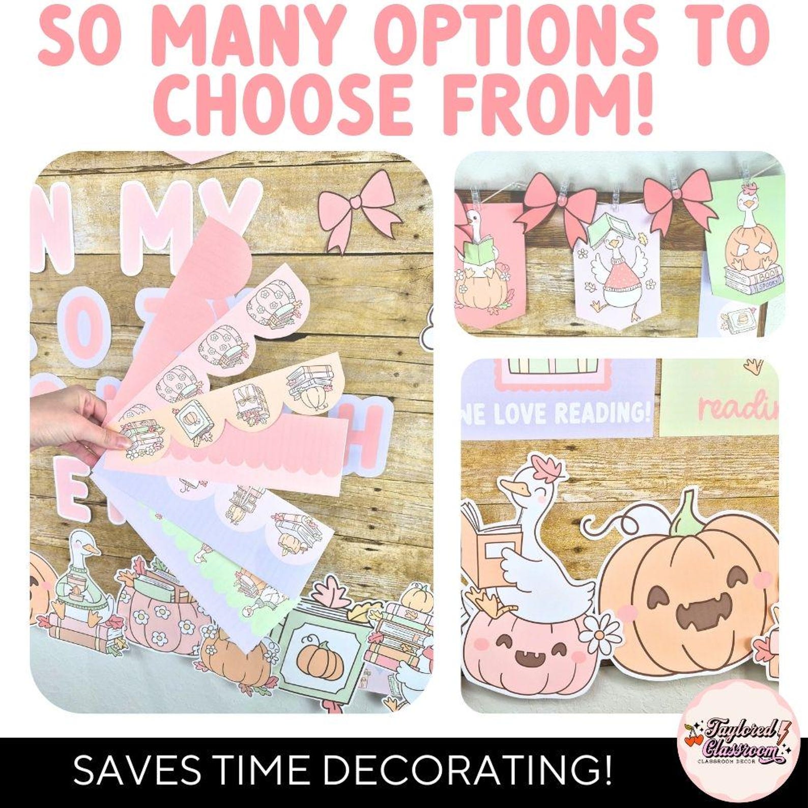 Fall Goose Reading Bulletin Board Kit - Pastel Classroom Decor - Etsy