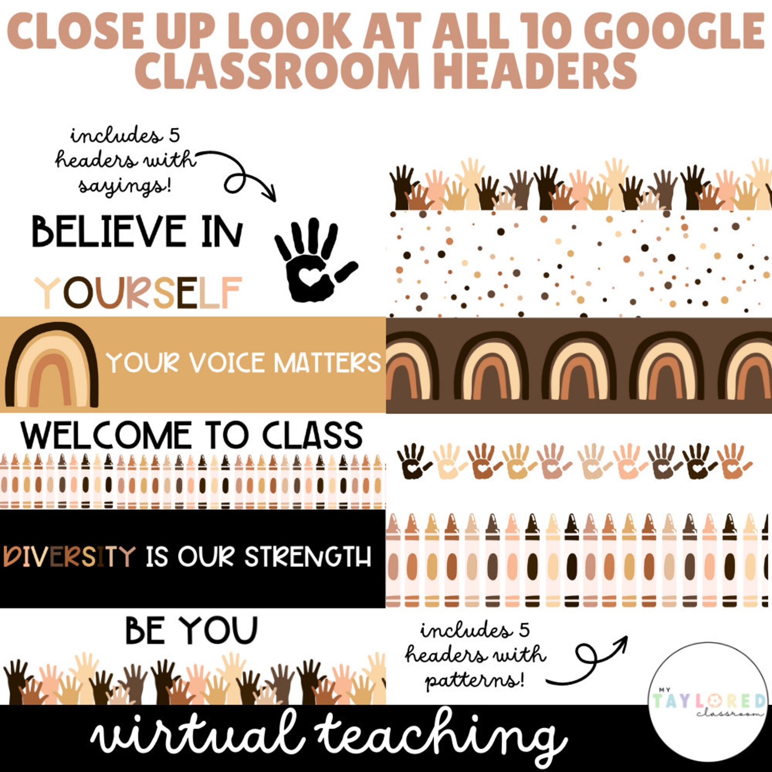Diversity Google Classroom Headers | Diversity Classroom Decor ...