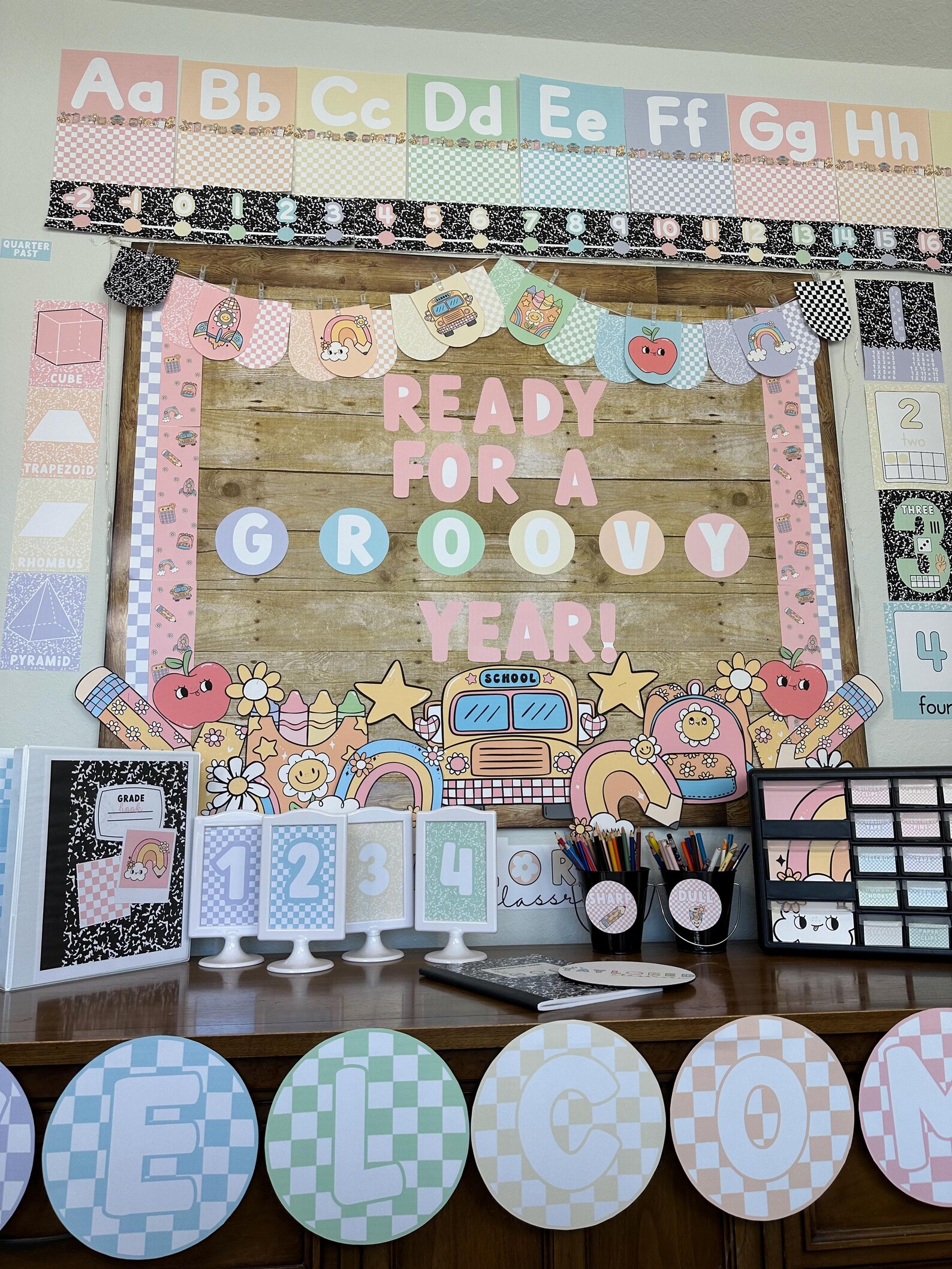 Groovy Brights Classroom Decor Bundle – Editable - Composition Notebook ...