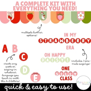 Spring Strawberry Goose Bulletin Board | March April Bulletin Board ...