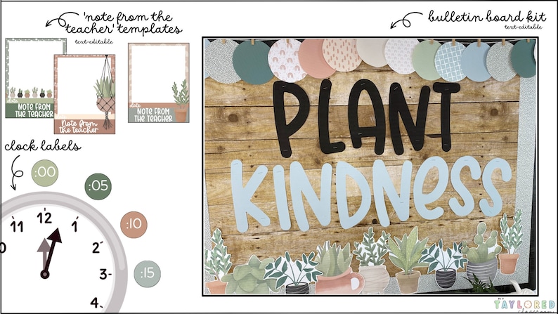 Plant Boho Neutral Classroom Decor Bundle | Plant Classroom Decor ...