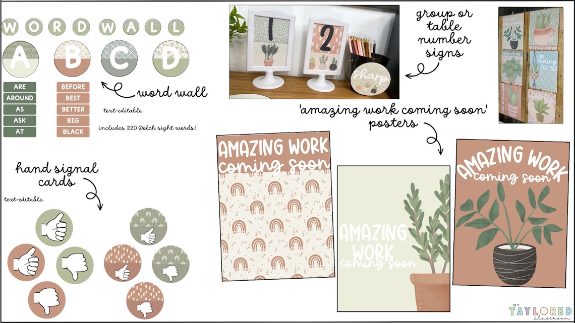 Plant Boho Neutral Classroom Decor Bundle | Plant Classroom Decor ...