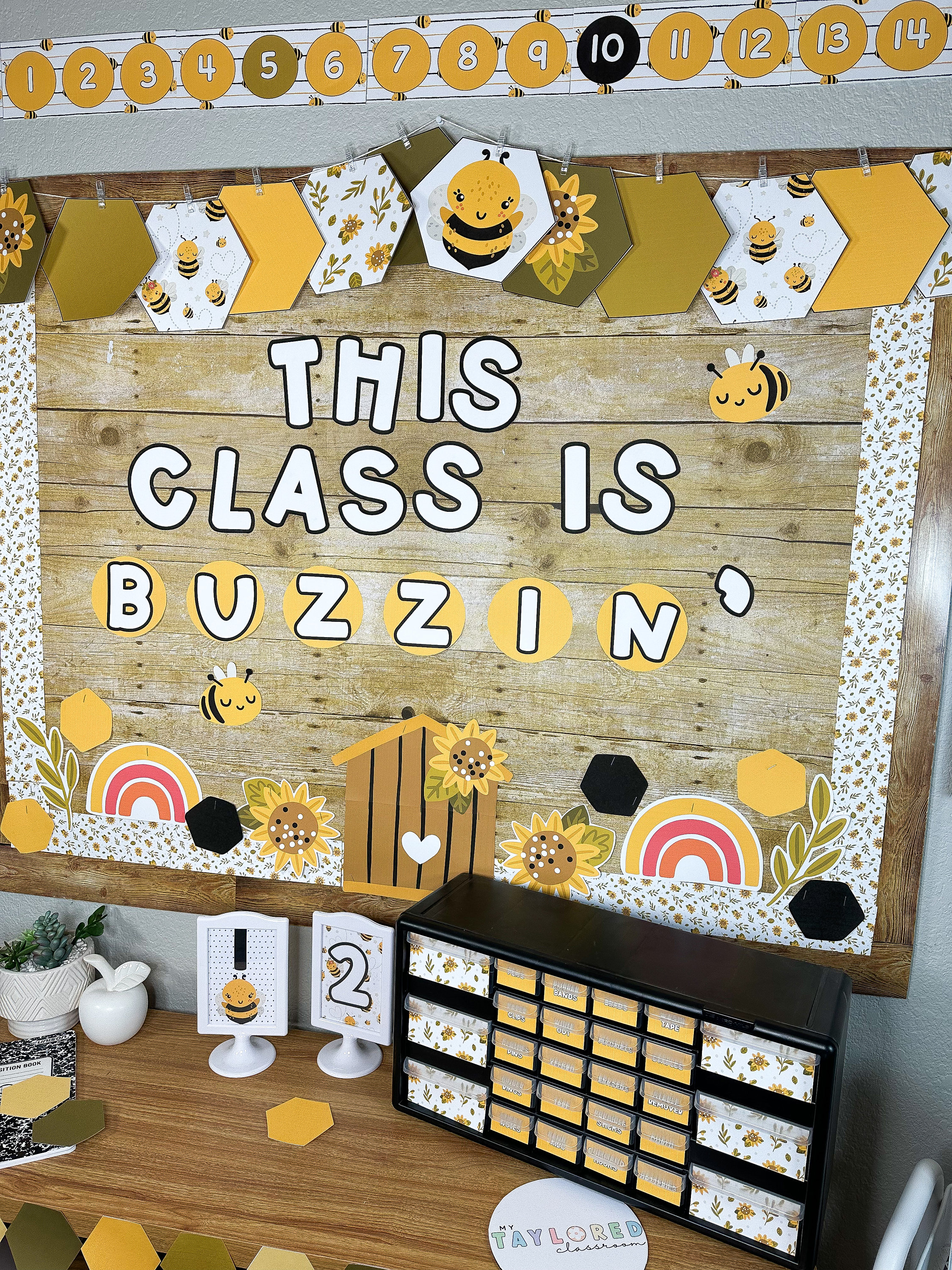 Honeybee Classroom Bulletin Board Kit | EDITABLE | Bee-themed Classroom ...