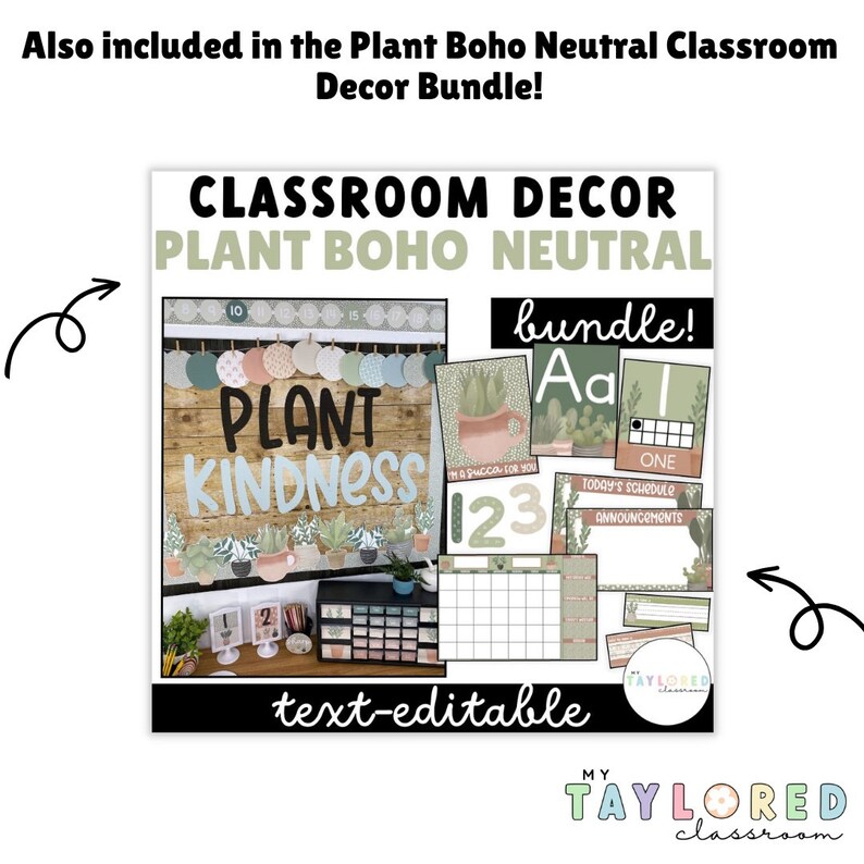 Plant Boho Neutral Meet the Teacher Templates EDITABLE - Etsy