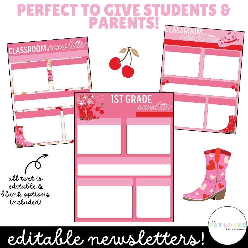 Howdy Valentine's Day Newsletter & Calendar Templates | February ...
