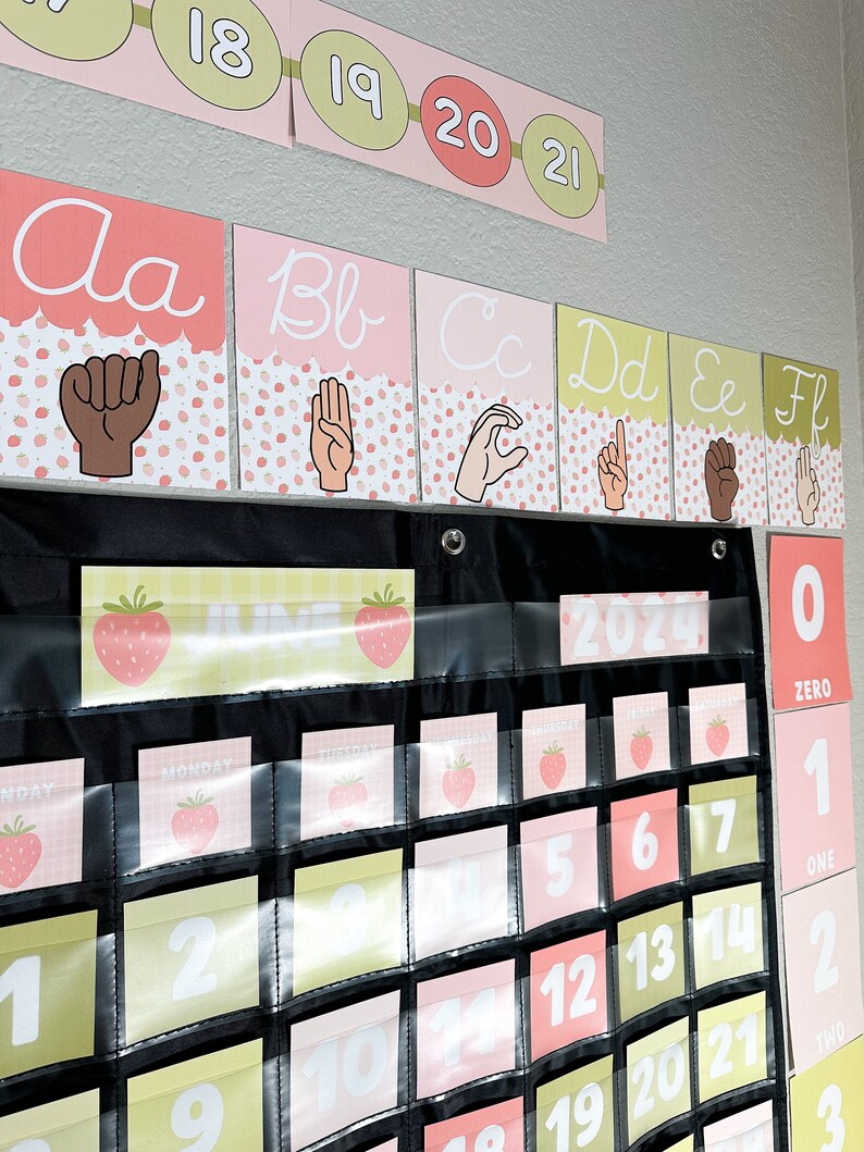 Strawberry Alphabet Classroom Posters | EDITABLE | Strawberry Classroom ...