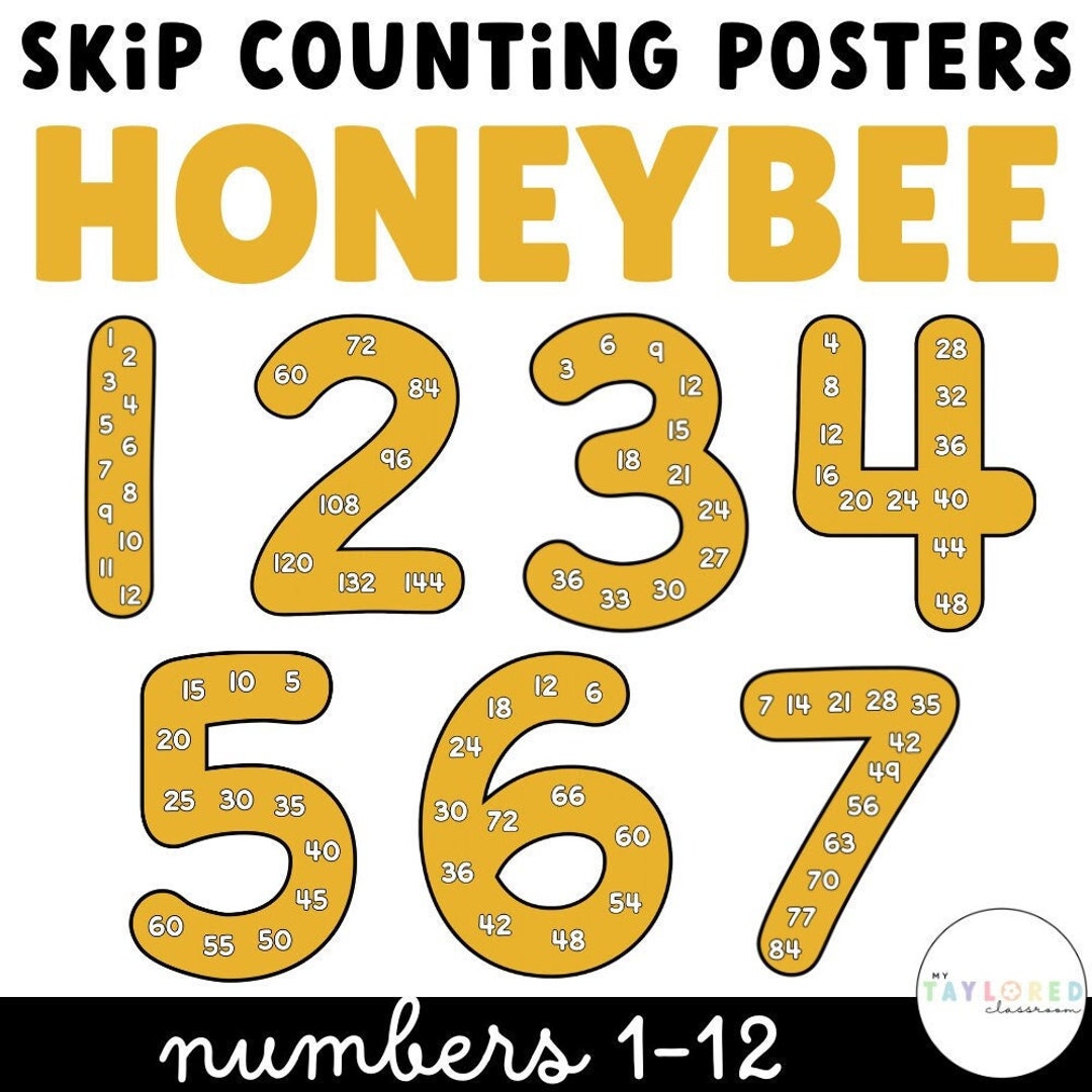 Honeybee Skip Counting Posters | Bee-themed Classroom Decor - Etsy