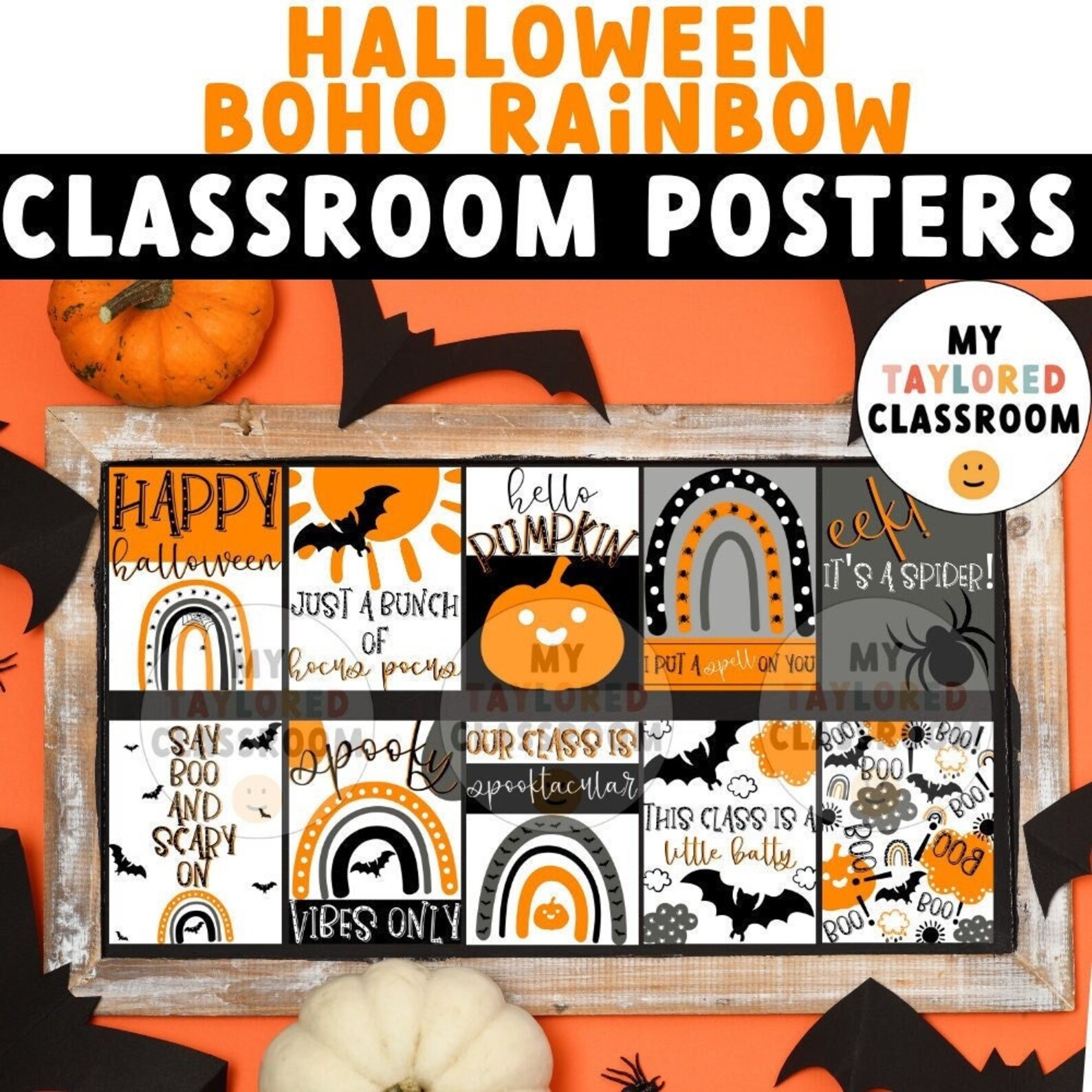 Halloween Boho Rainbow Classroom Posters | Etsy Canada