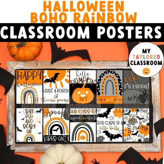 Halloween Boho Rainbow Classroom Posters - Etsy