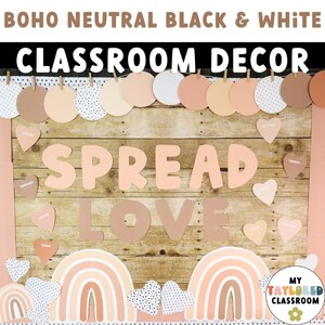 Boho Neutral Diversity Classroom Decor | Black and White Classroom ...