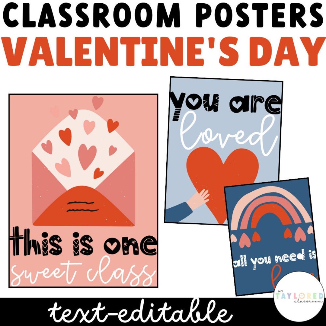 Valentine's Day Boho Rainbow Classroom Posters | Valentine's Day ...