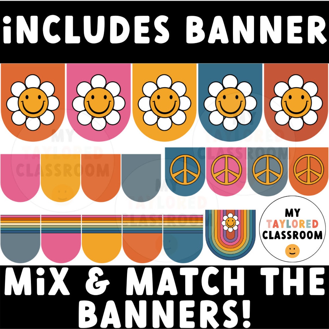 Groovy Kindness Bulletin Board Kit Kindness Door Decor - Etsy