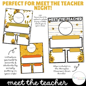Honeybee Meet the Teacher Templates | EDITABLE | Bee-themed Classroom ...