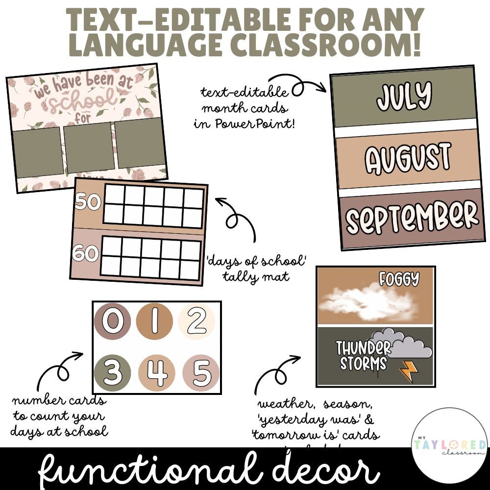 Vintage Floral Classroom Calendar Kit | EDITABLE | Vintage Classroom ...