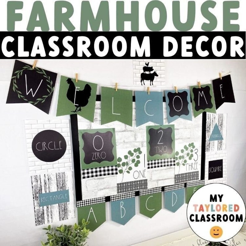 Modern Farmhouse Classroom Decor | EDITABLE | Farmhouse Classroom Decor ...