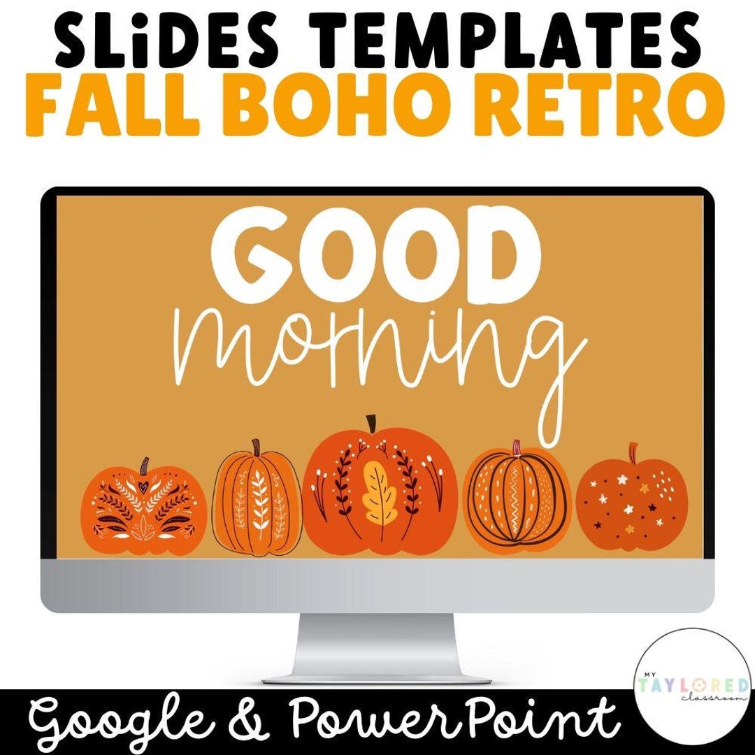 Fall Boho Retro Google Slides Templates & Powerpoint | Fall Classroom ...