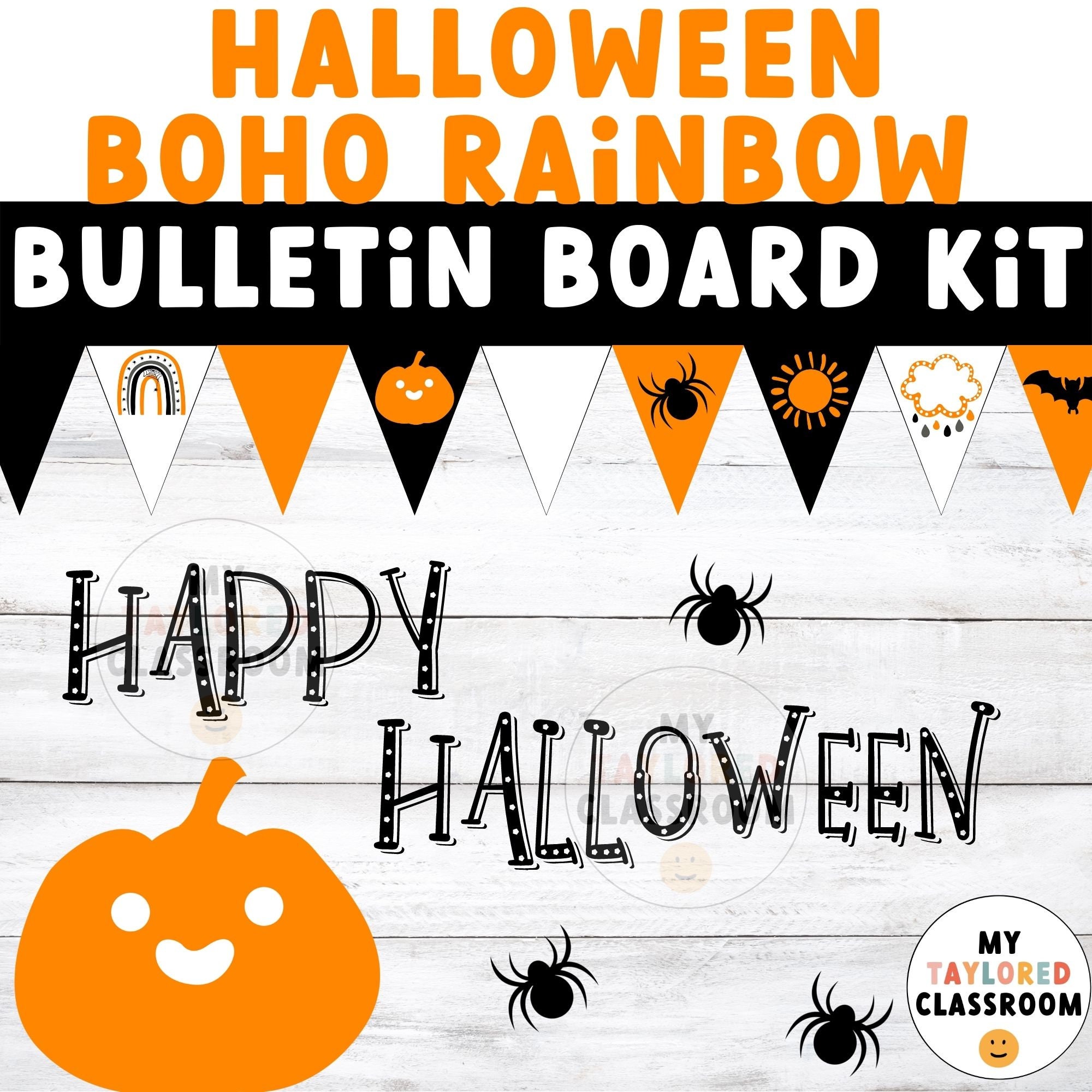 Halloween Boho Rainbow Bulletin Board Kit - Etsy