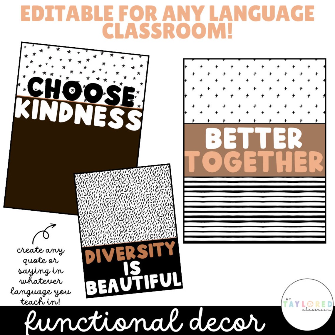 Boho Neutral Classroom Posters | Boho Neutral Classroom Decor - Etsy