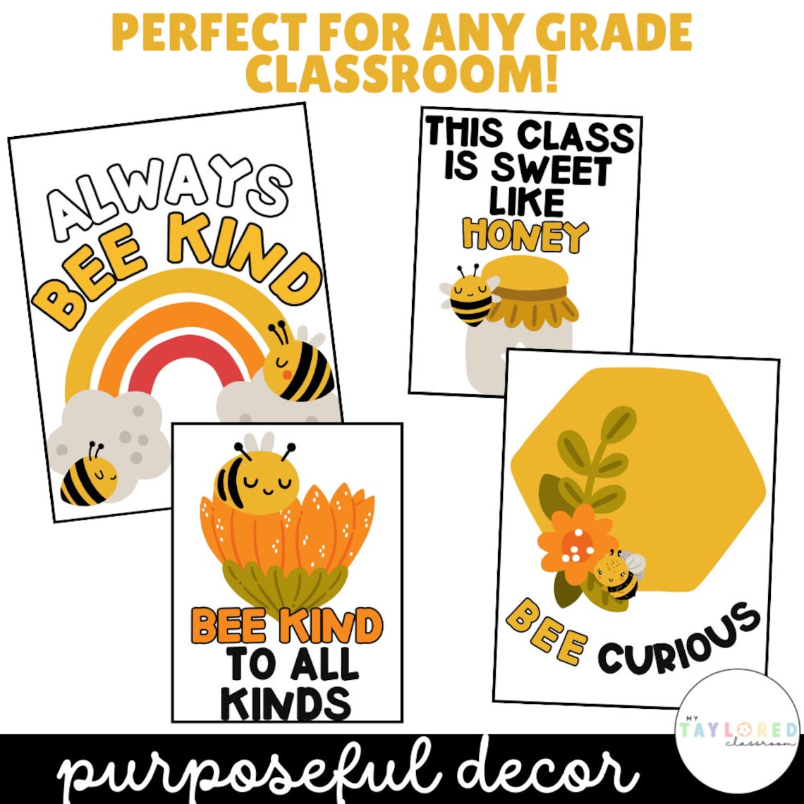 Honeybee Classroom Posters | Bee-themed Classroom Decor - Etsy