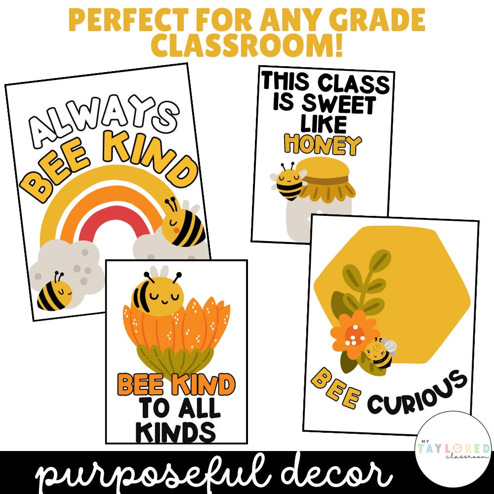Honeybee Classroom Posters | Bee-themed Classroom Decor - Etsy