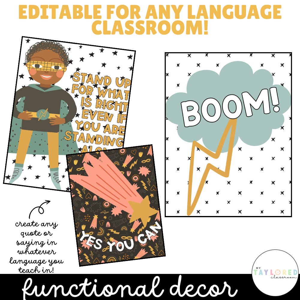 Superhero Classroom Posters | Superhero Editable Classroom Posters ...