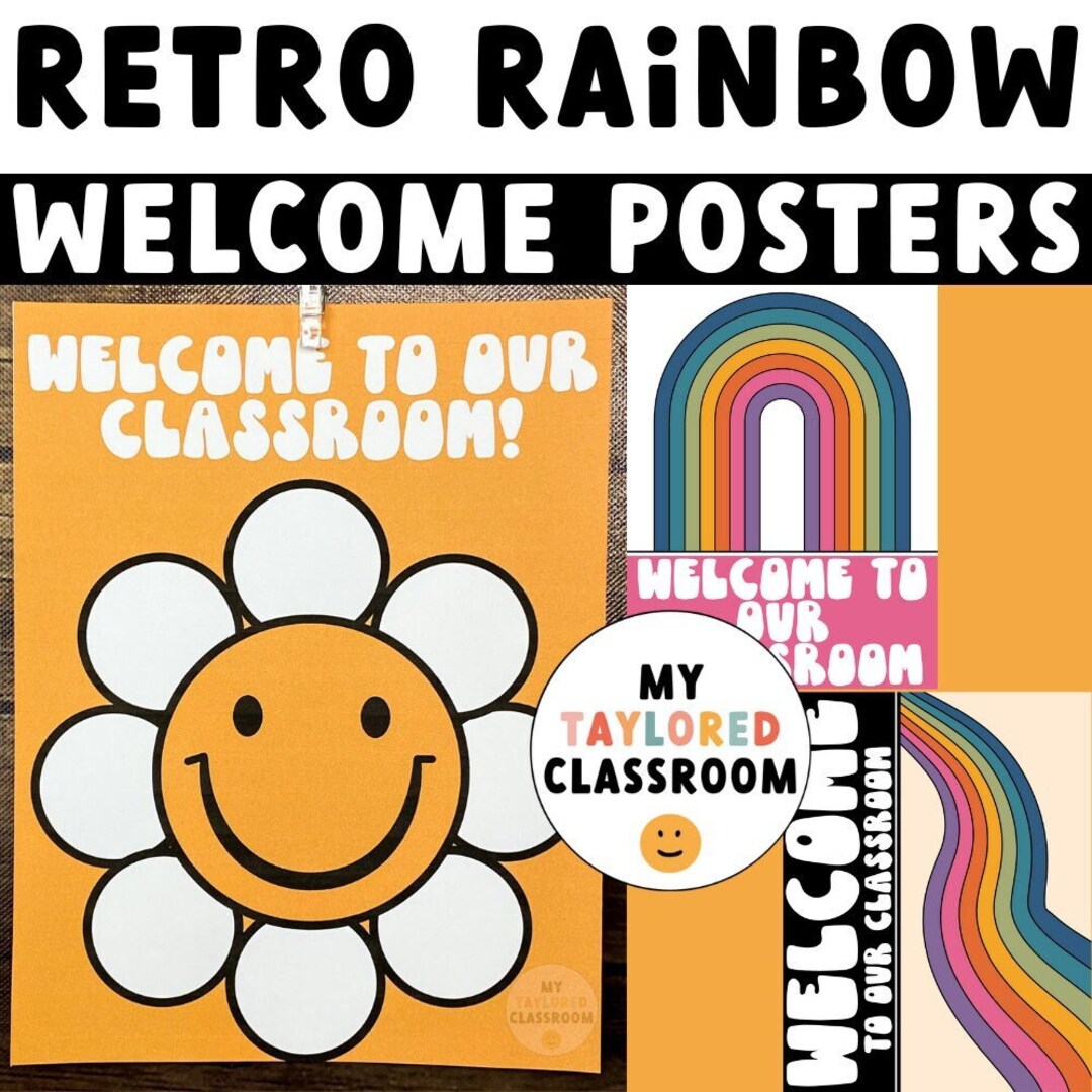 Retro Groovy Welcome to Our Classroom Posters | Retro Groovy Classroom ...