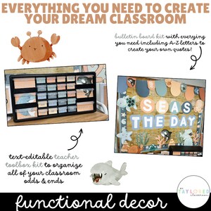 Neutral Ocean Classroom Decor | EDITABLE | Modern Ocean Classroom Decor ...