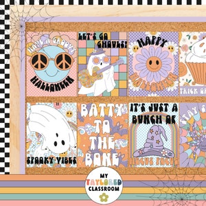 Halloween Retro Groovy Classroom Posters Halloween Classroom - Etsy