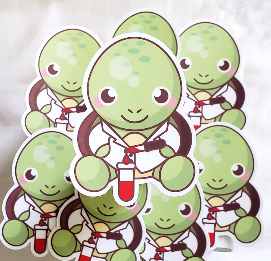 Turtle Cartoon With DNA Science Sticker| Science Sticker| Sticker for ...