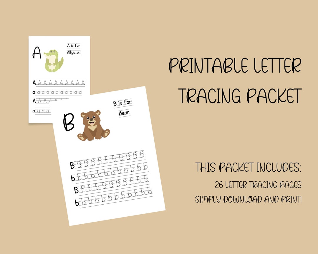 Alphabet Tracing Packet Printable - Etsy