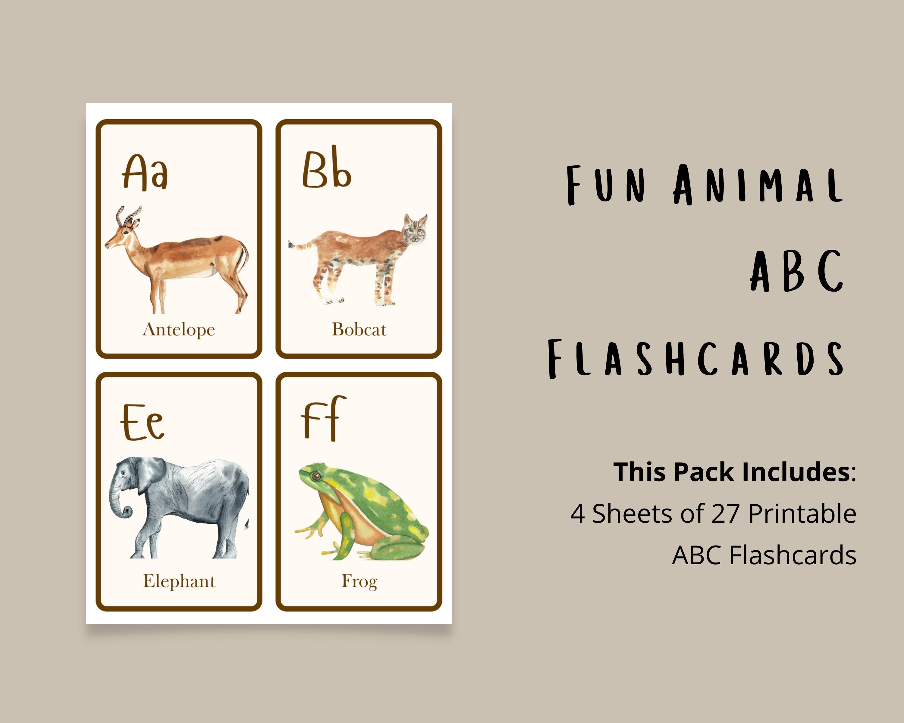Printable Animal Alphabet Flashcards - Etsy