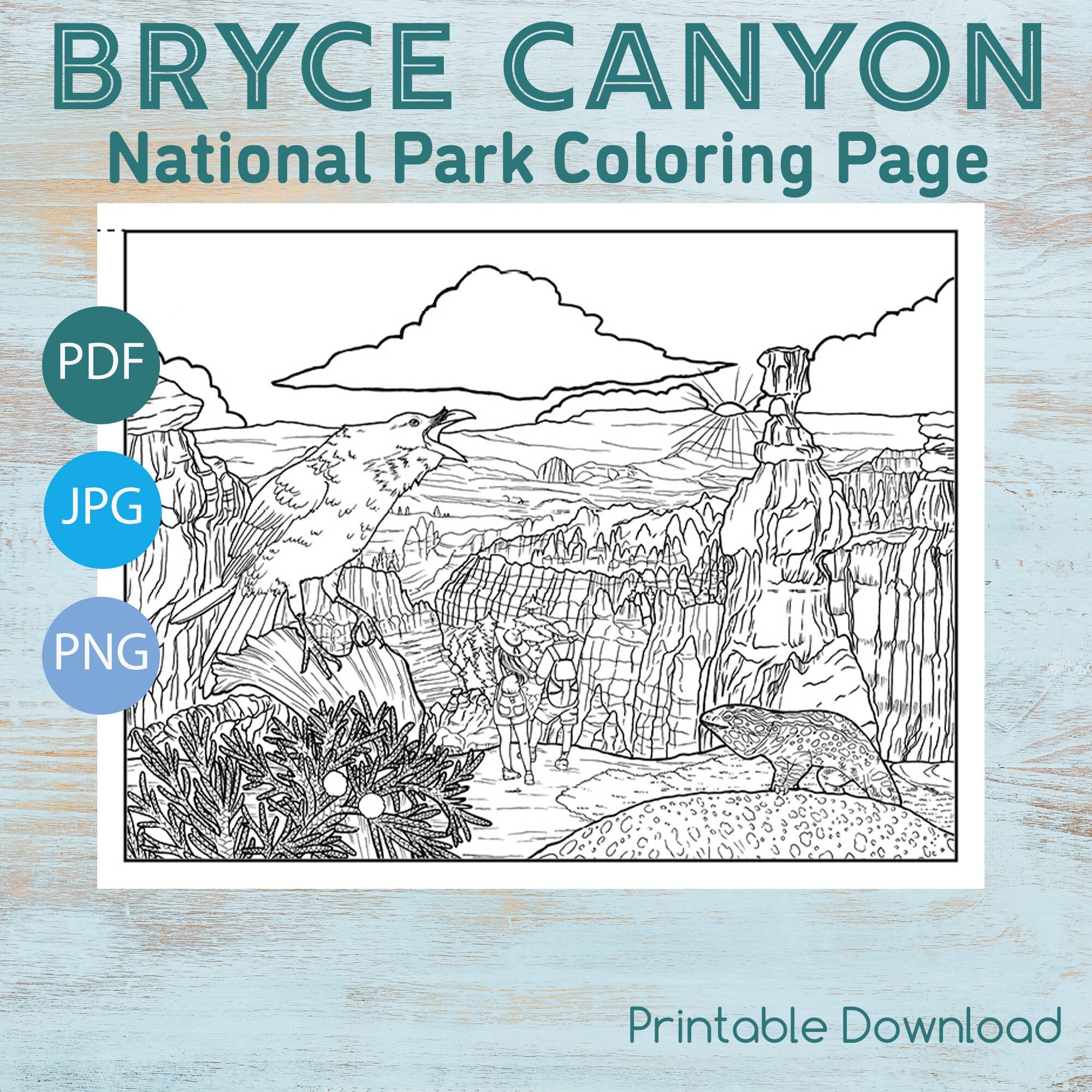 Bryce Canyon National Park Coloring Page, Printable Coloring Pages ...