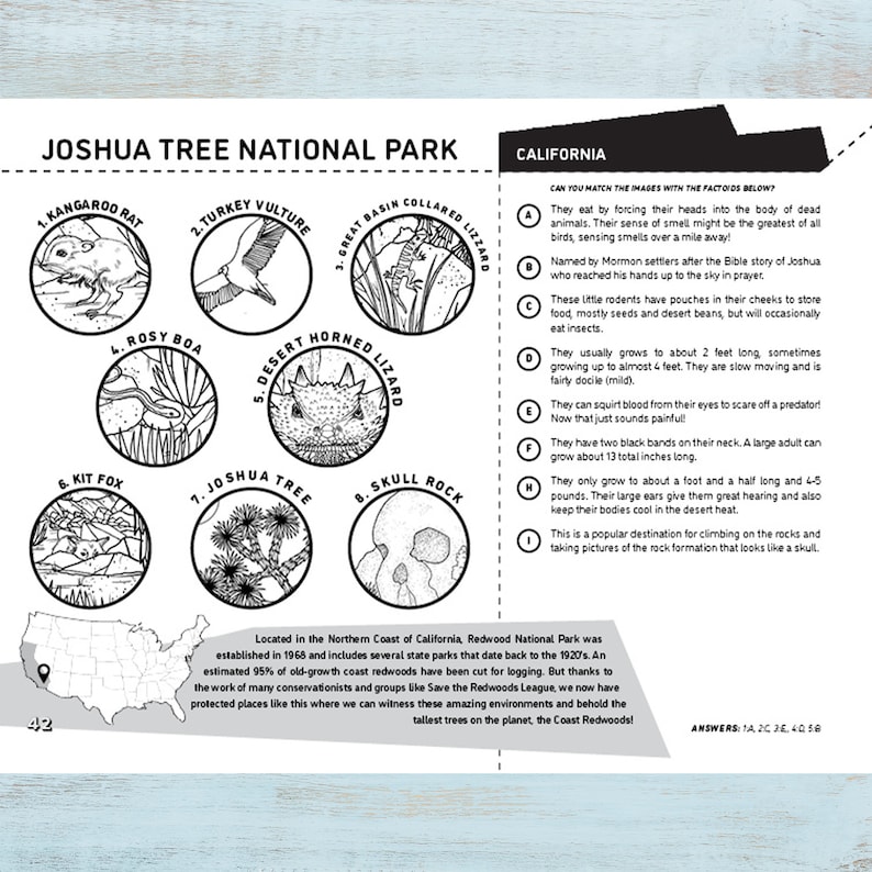 Joshua Tree National Park Coloring Page, Printable Coloring Pages ...