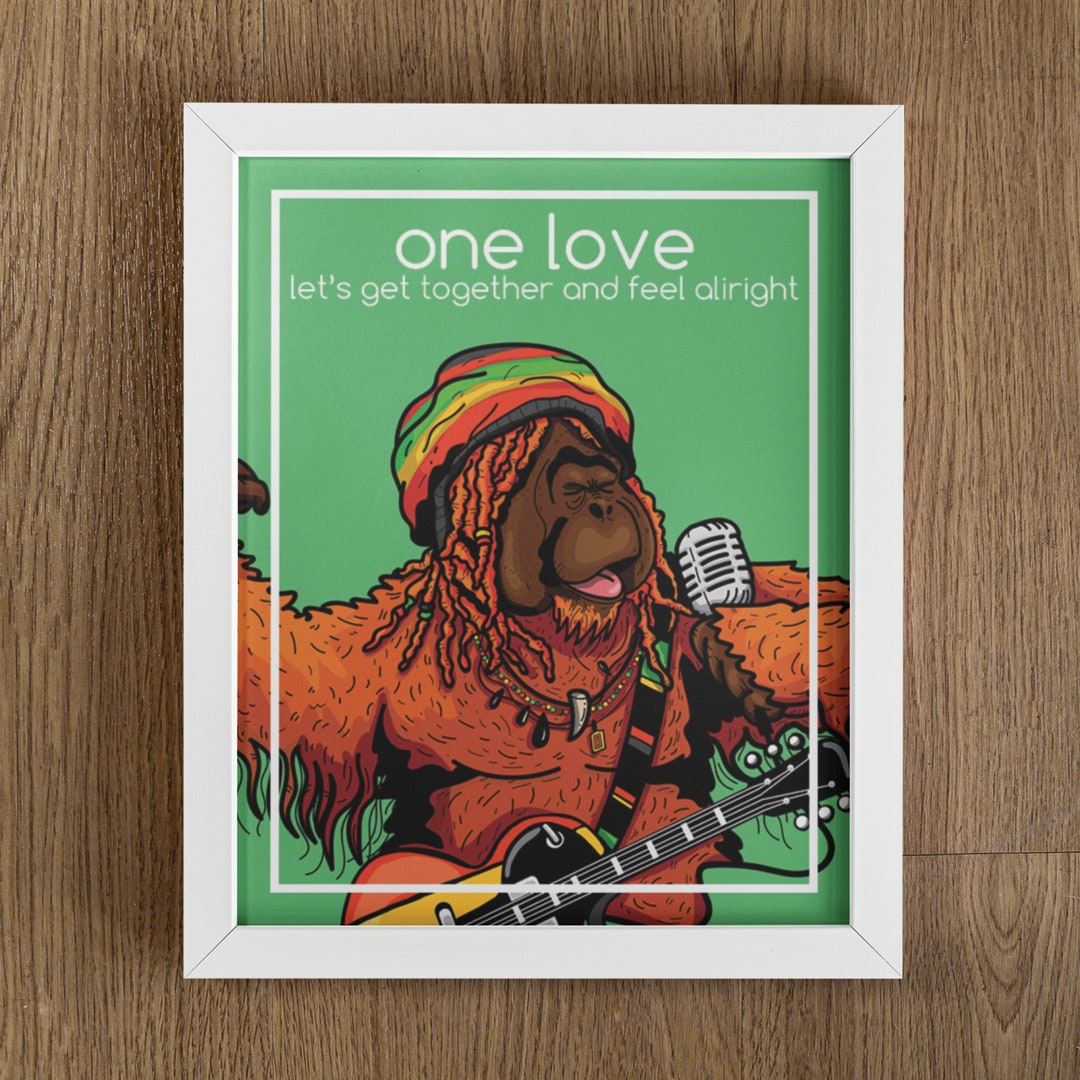 Orangutan Reggae Printable Art, One Love, Kids Room Wall Art - Etsy