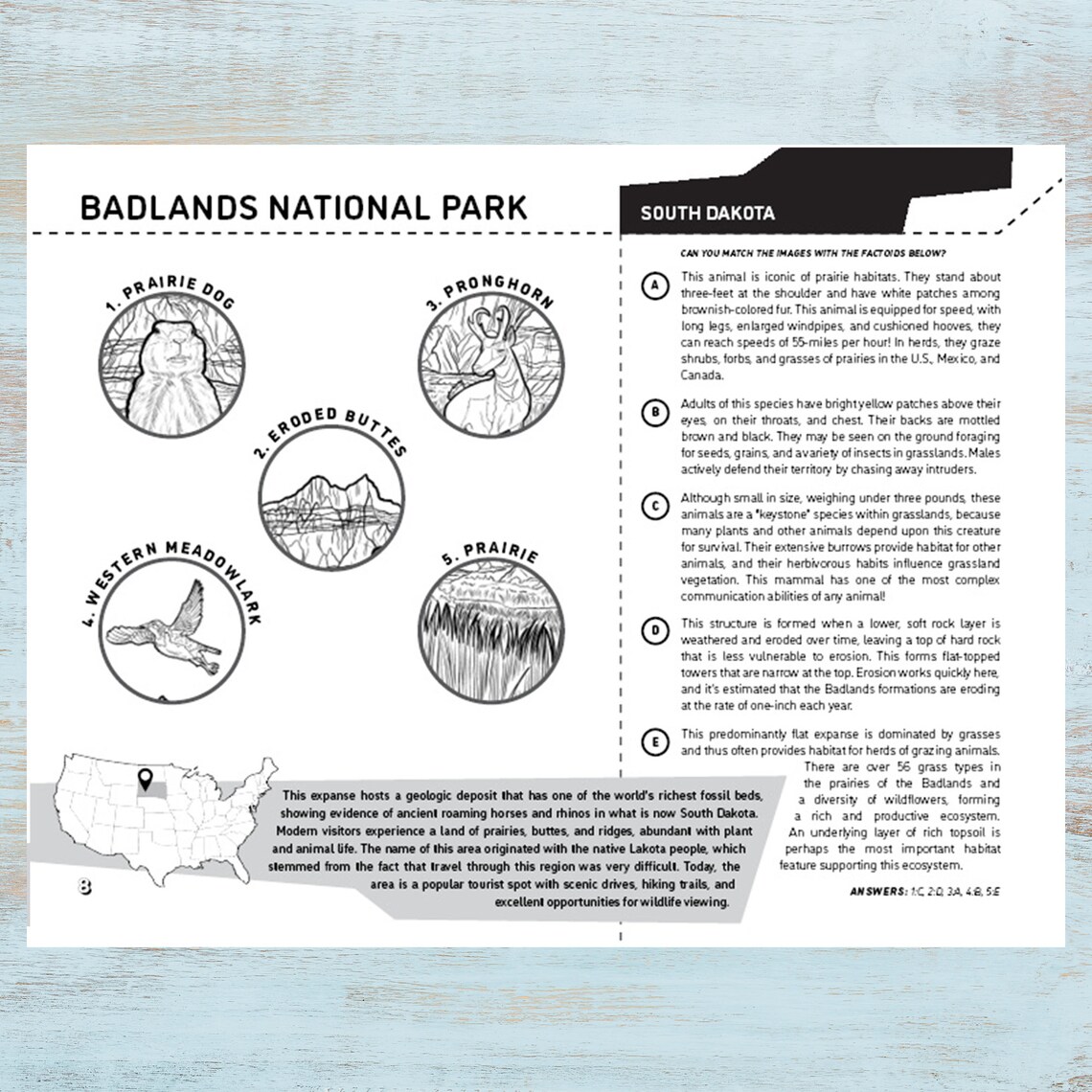 Badlands National Park Coloring Page, Printable Coloring Pages, Instant ...