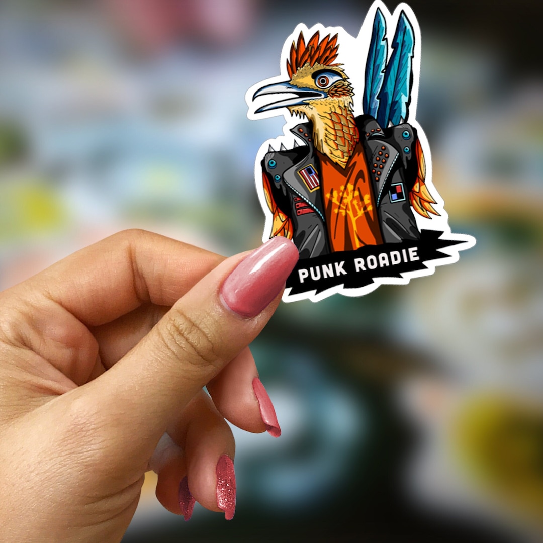 Roadrunner Sticker, Punk Rock Bird, Cute Animal Sticker, Gift for Music ...
