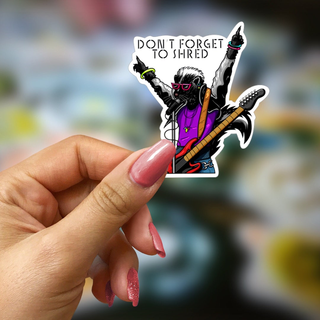Skunk Rock Sticker | Cute Animal Sticker| Music Stickers | Guitar ...