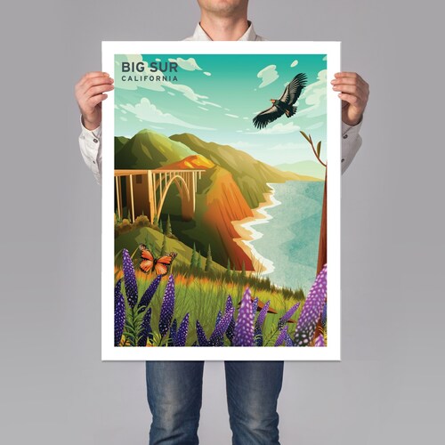 Big Sur California Coastline Giclee Art Print Poster From - Etsy