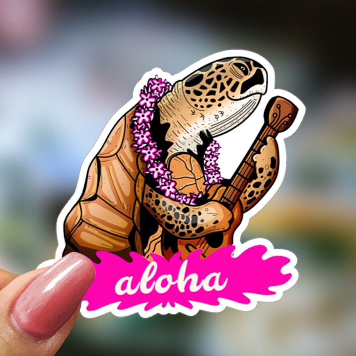 Turtle Sticker, Hawaii Aloha Sticker, Cute Animal Sticker, Music ...
