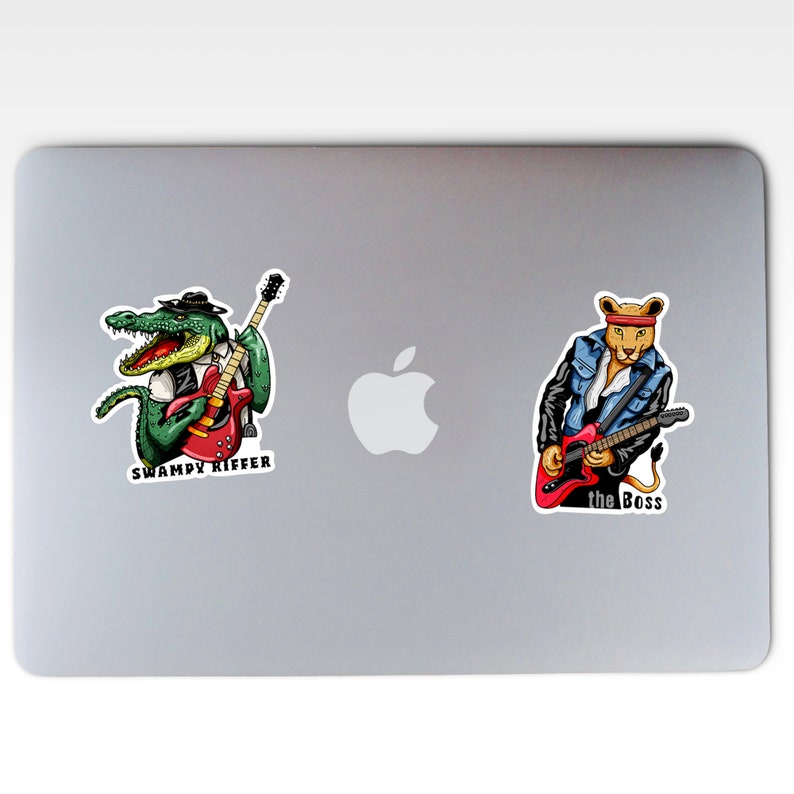 Alligator Sticker, Fun Animal Stickers, Music Gift, Rock N Roll, Guitar ...