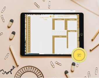 Undated Weekly Student Digital Planner in Pink iPad & Tablet Minimalist ...