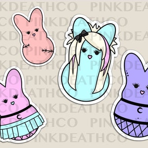 Pastel Emo Peeps Digital Clipart Bundle 35 PNG Files: Bunny, Easter ...